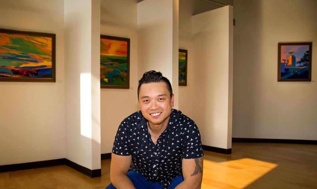 Kansas City landscape original art on canvas prints bold palette knife ...